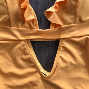 Swim | Yellow Ruffle Plunge Neck One Piece Swimsuit | Poshmark